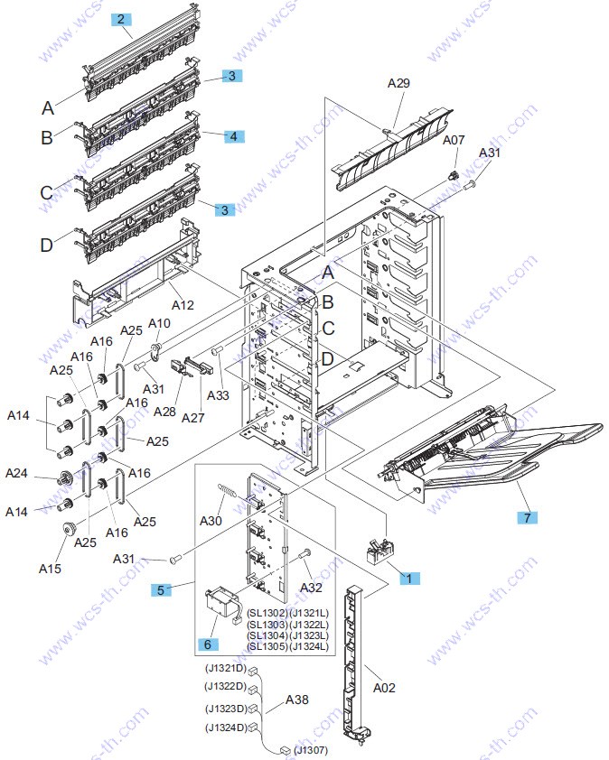 Diagram HP LaserJet Enterprise 600 M604